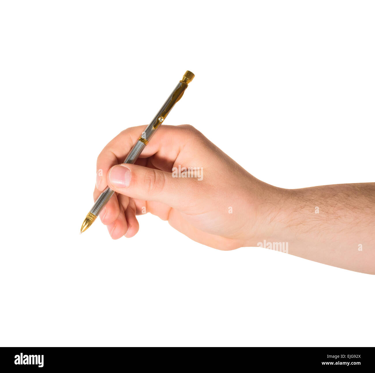 Hand holding a pen isolated Stock Photo - Alamy