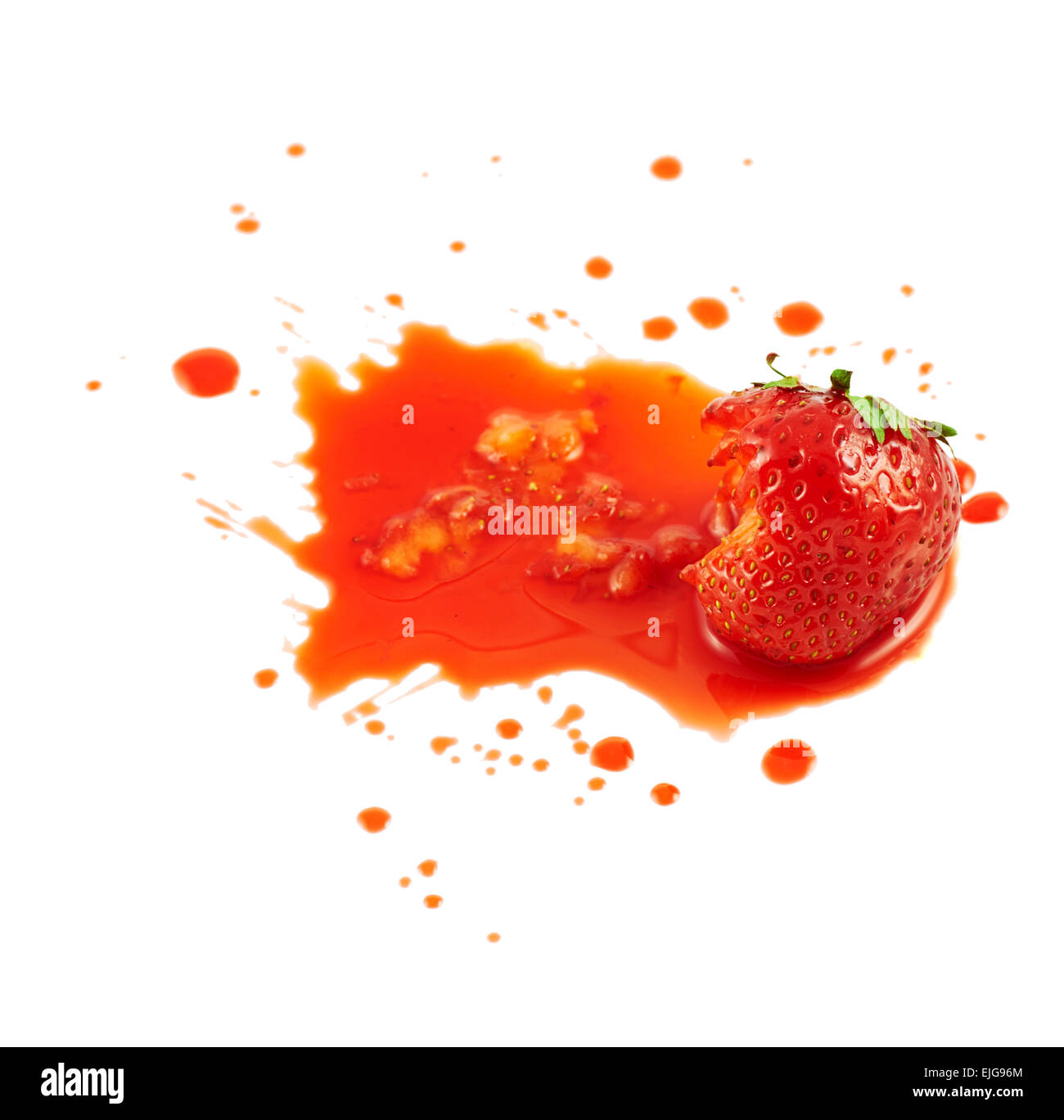 Smashed strawberry isolated Stock Photo - Alamy