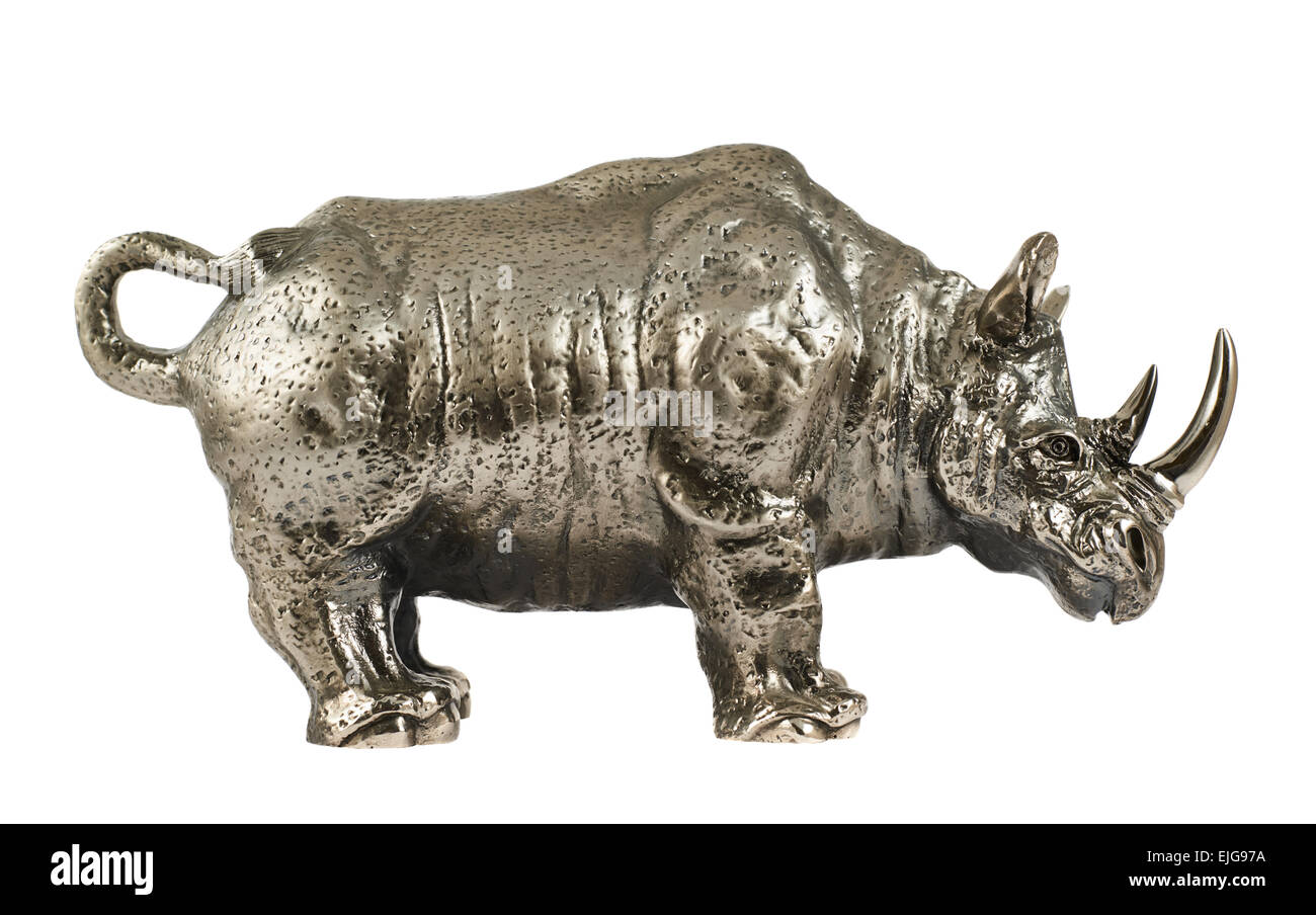 Rhinoceros rhino sculpture isolated Stock Photo - Alamy