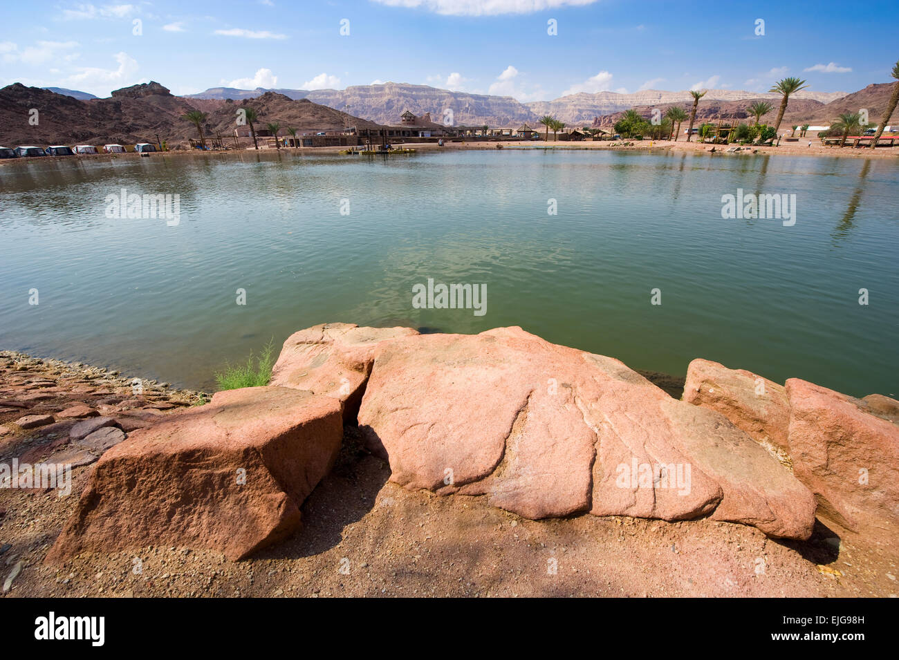 The Timna lake at Timna Park in the southern negev desert in Israel ...