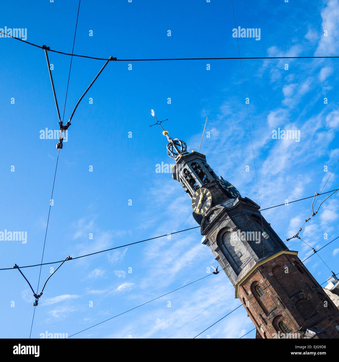 The Munttoren, or 'Coin Tower', a tower in Amsterdam., Holland, on ...