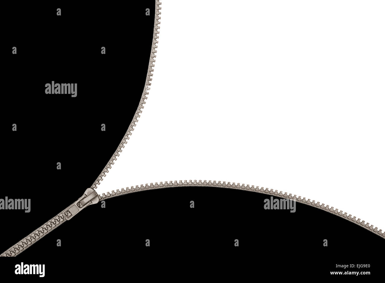 illustration of open zip gray to black white background Stock Photo - Alamy