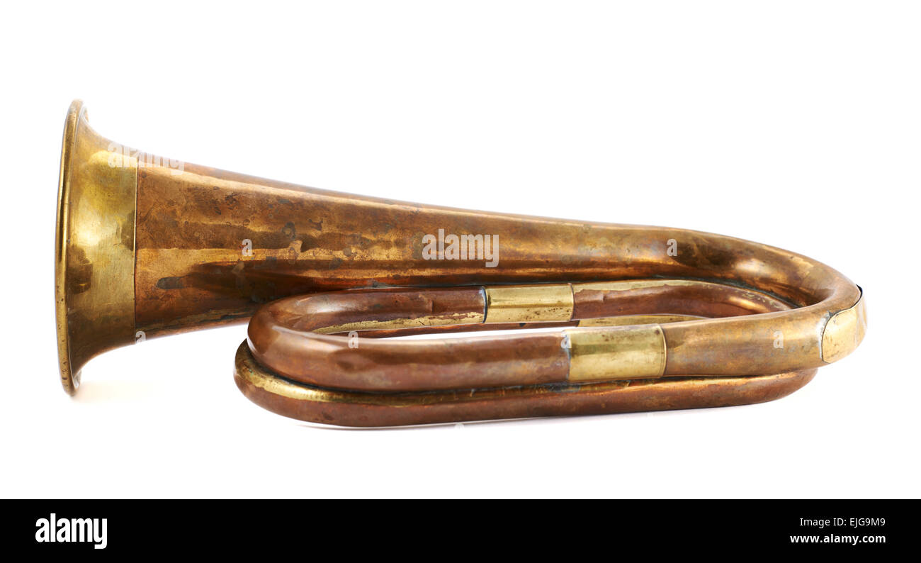 Trumpet musical instrument isolated Stock Photo - Alamy