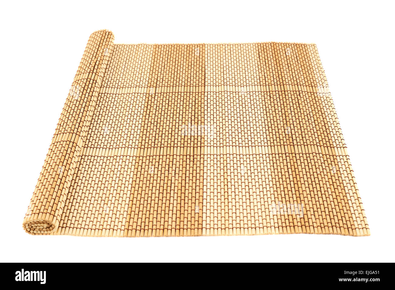 Rolled straw mat isolated Stock Photo - Alamy