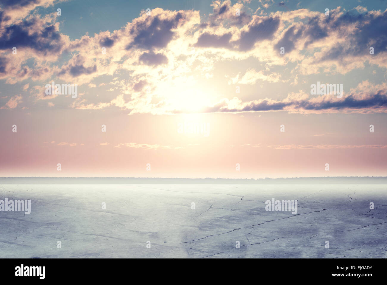 Concrete fissures surface. Sunset Stock Photo - Alamy