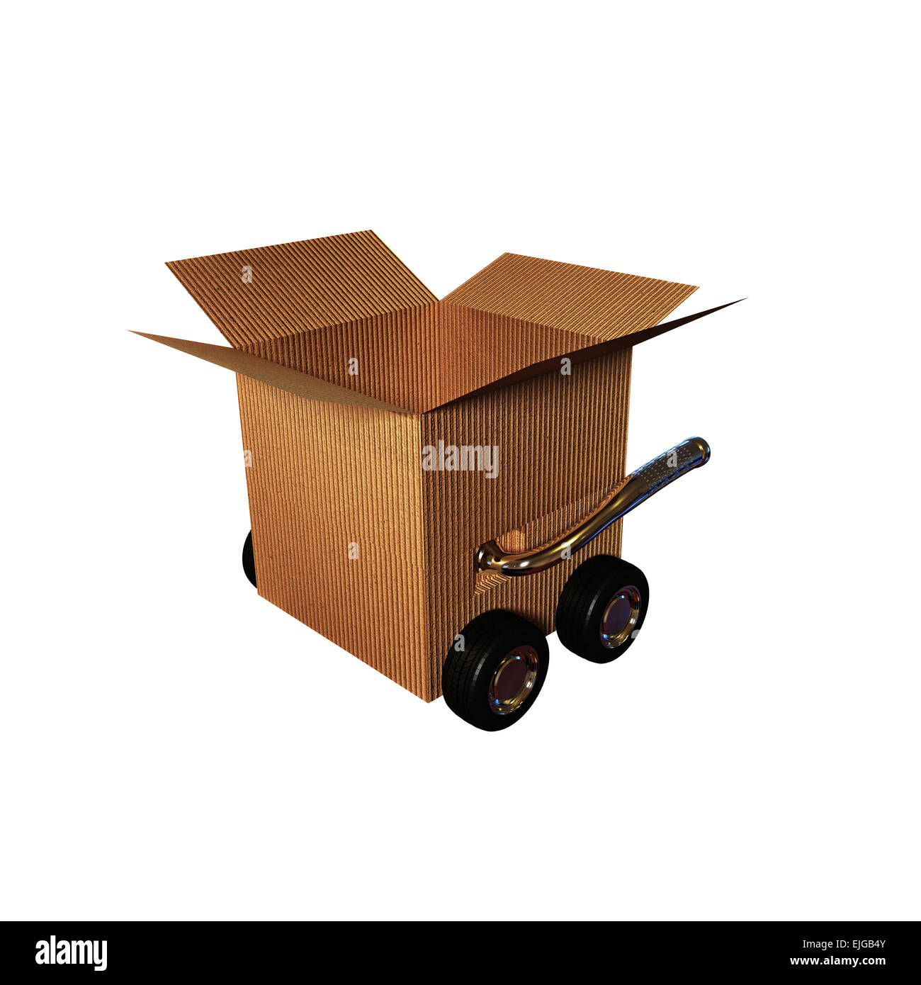 Cardboard box on wheels hi-res stock photography and images - Alamy