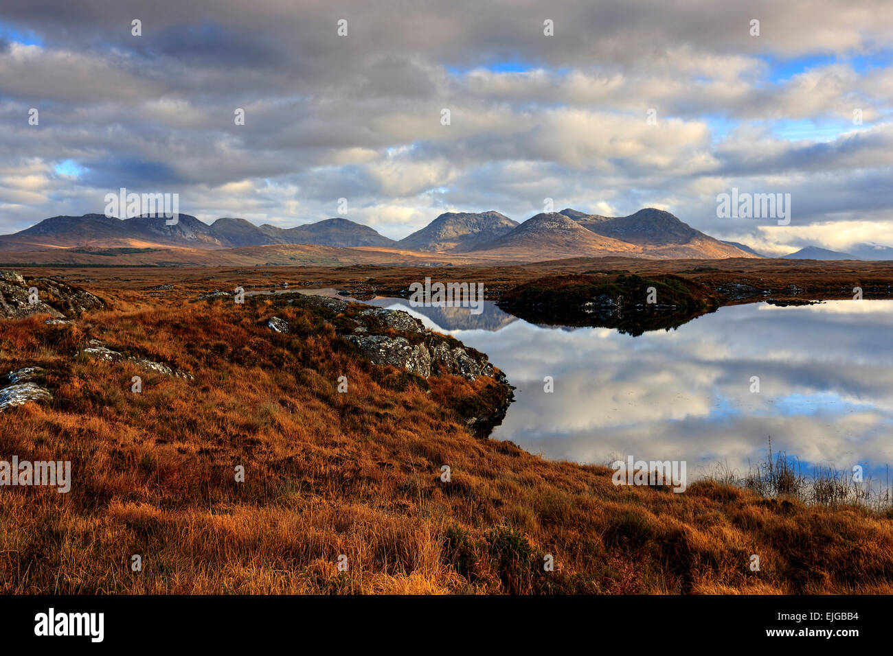 The twelve bens, Irish Landscape, Connemara, County Galway, Republic of ...