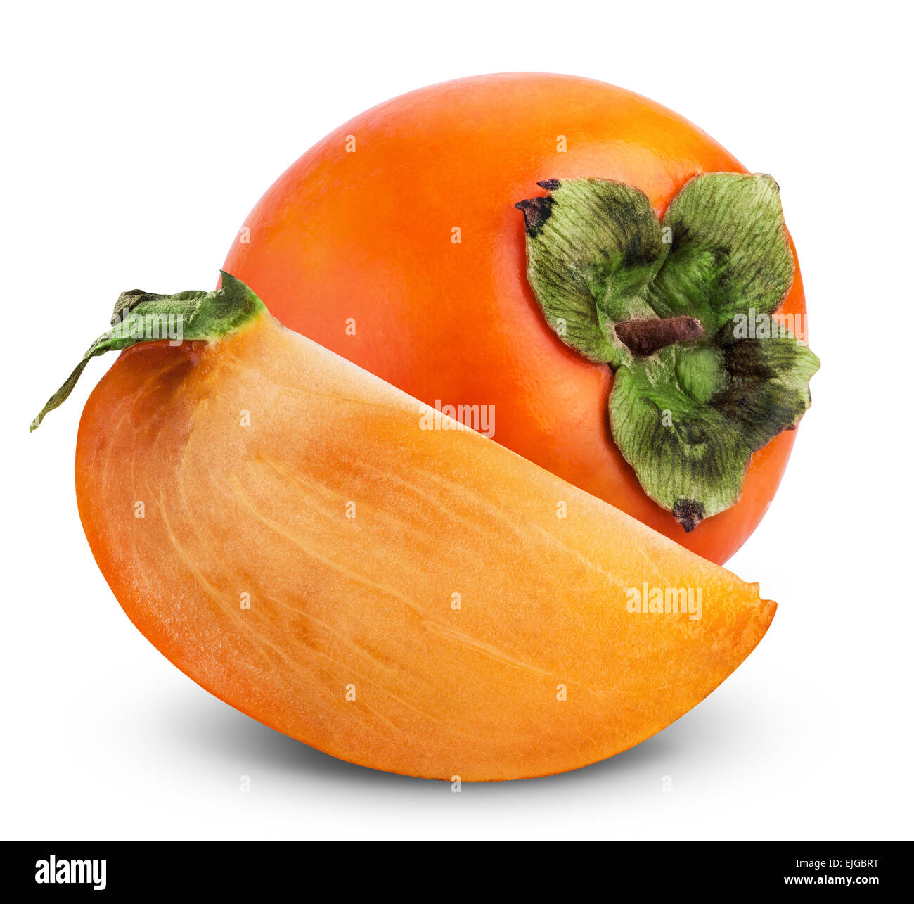 Fresh Persimmon fruit isolated on a white background Stock Photo - Alamy