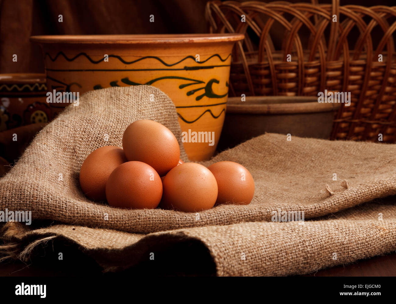 Natural Easter eggs in the tradition on home background Stock Photo - Alamy