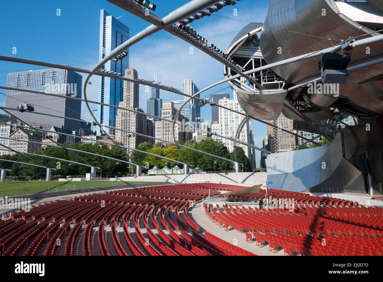 Jay Pritzker Pavilion . Millenium Park. Chicago. illinois. USA Stock ...