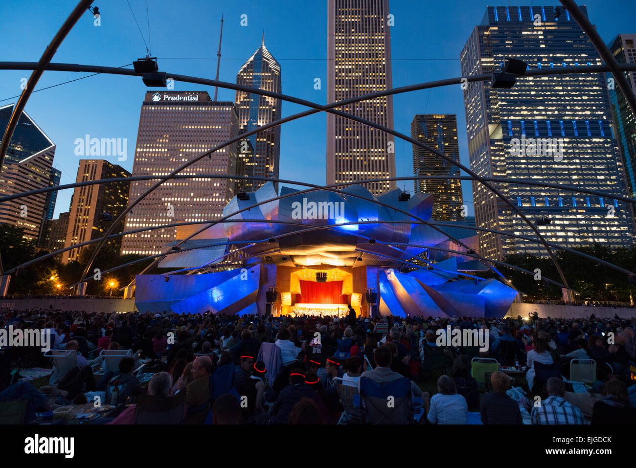 Jay Pritzker Pavilion . Millenium Park. Chicago. illinois. USA Stock ...
