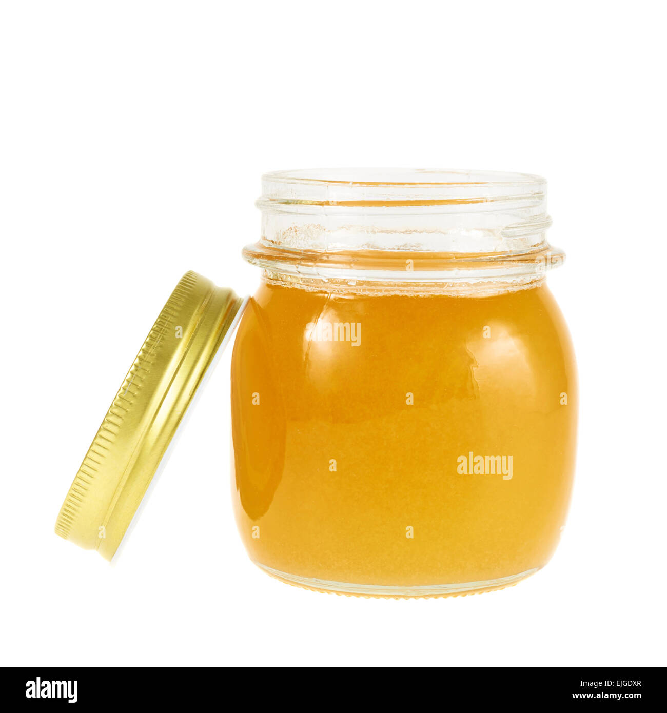 Opened honey jar isolated Stock Photo - Alamy
