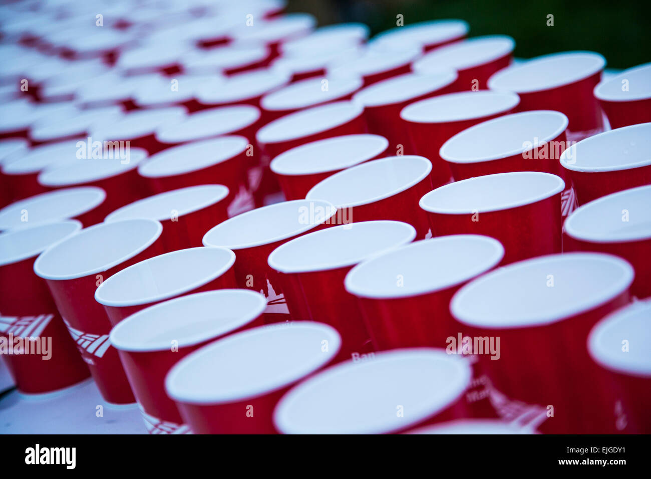 Chicago Marathon water cups 2012 Stock Photo - Alamy
