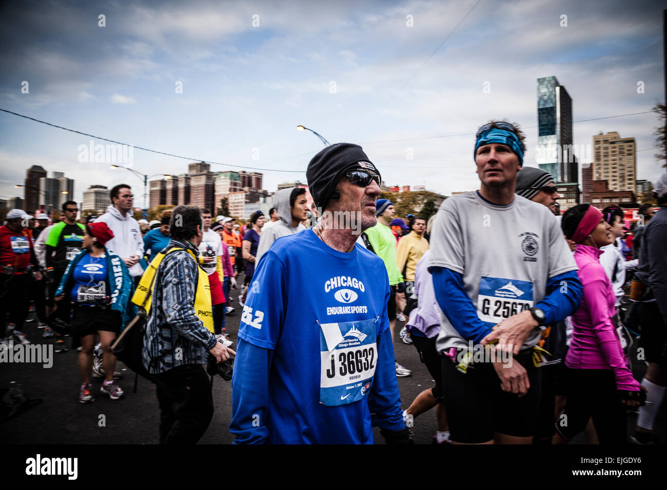 Chicago Marathon runners completed the 2012 Chicago Marathon Stock ...
