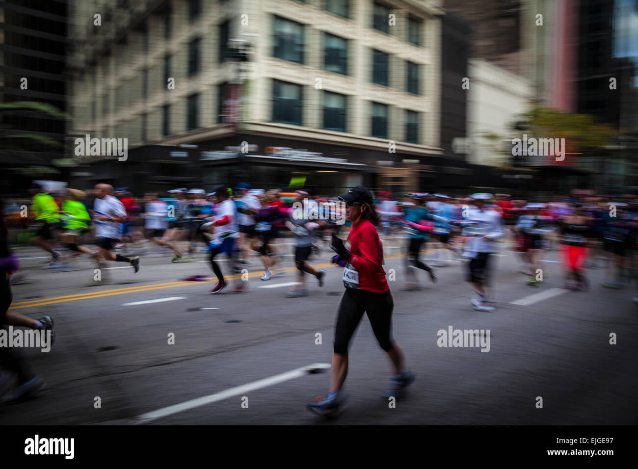 Chicago Marathon runners completed the 2012 Chicago Marathon Stock ...