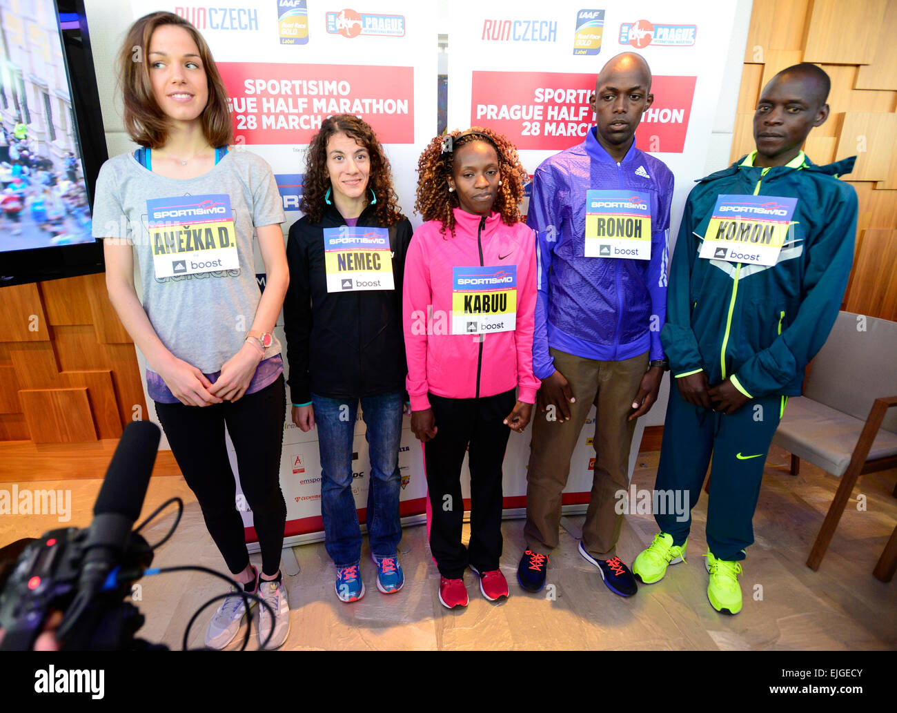 Runners from left to right Anezka Drahotova of Czech Republic, Lisa ...