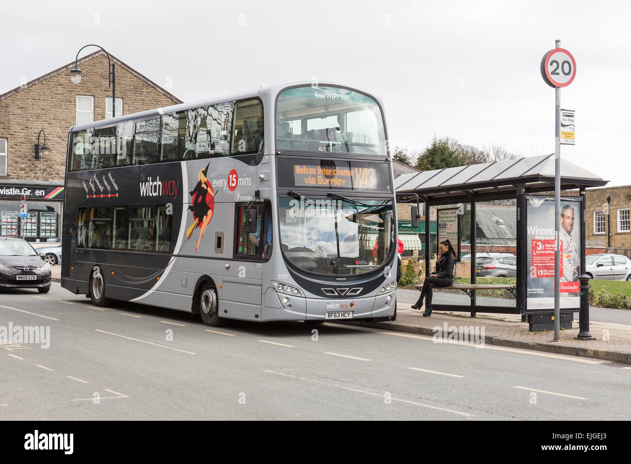 Rawtenstall a small town in Lancashire, England with a bus for ...