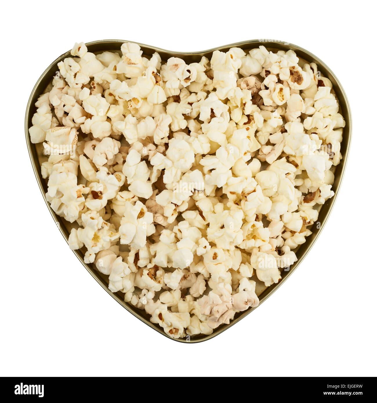 Heart shaped box full of popcorn Stock Photo - Alamy