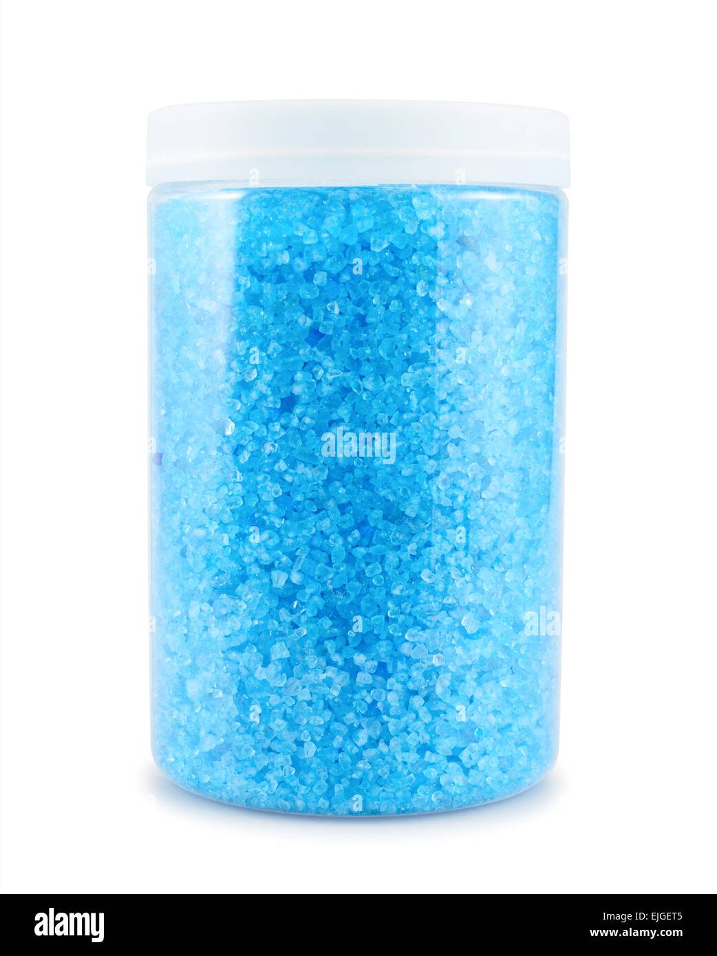 Plastic jar of the salt crystals Stock Photo - Alamy