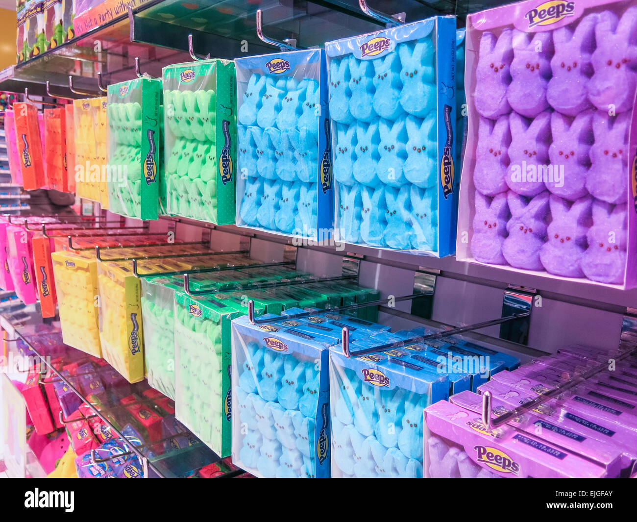 Peeps Display in Dylan's Candy Bar, NYC Stock Photo - Alamy