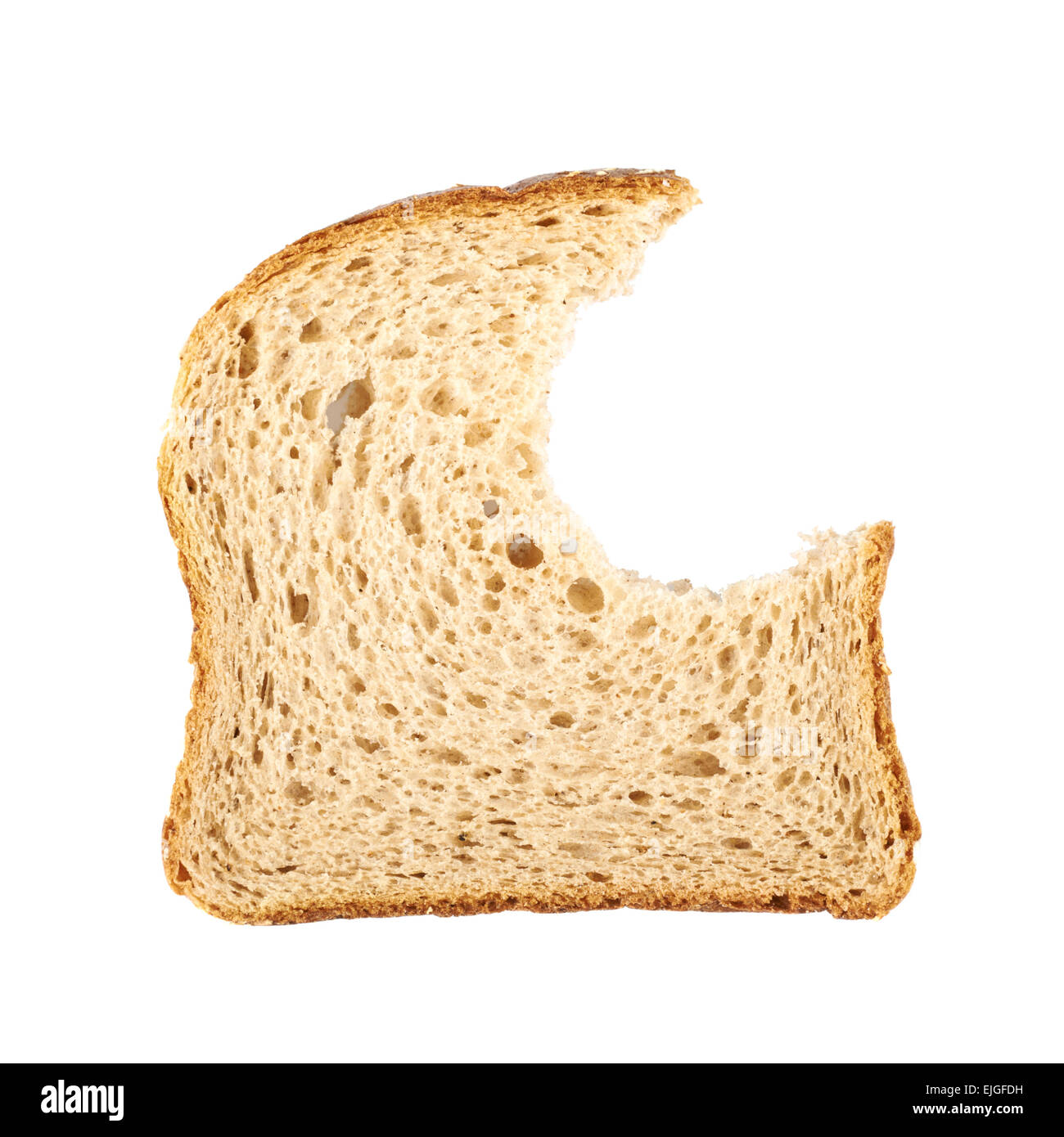 Bitten slice of bread Stock Photo - Alamy