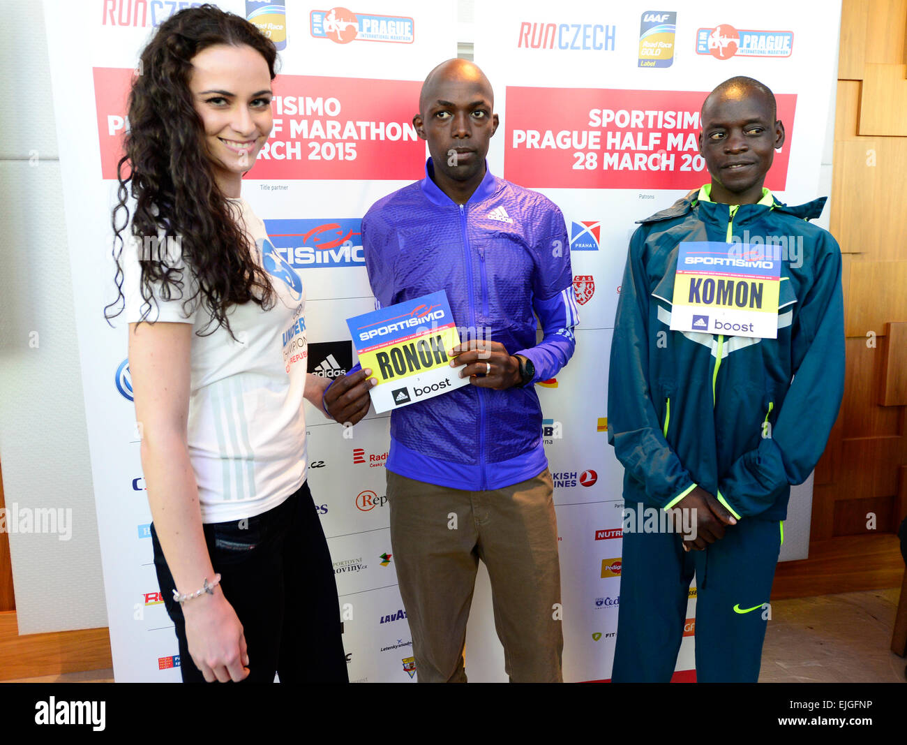 From left to right Czech Miss Tereza Skoumalova and runners Geoffrey ...