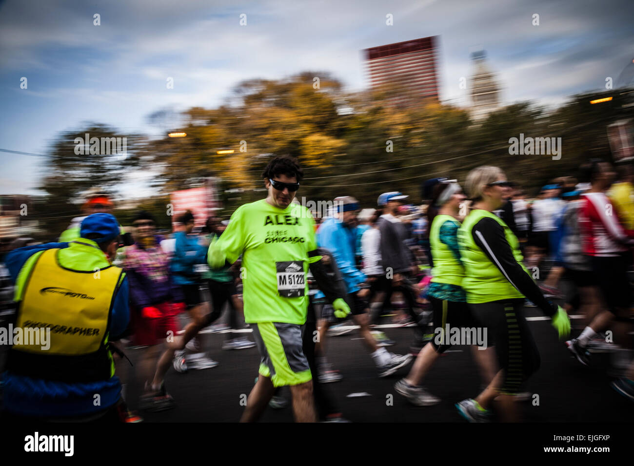 Chicago Marathon runners completed the 2012 Chicago Marathon Stock ...
