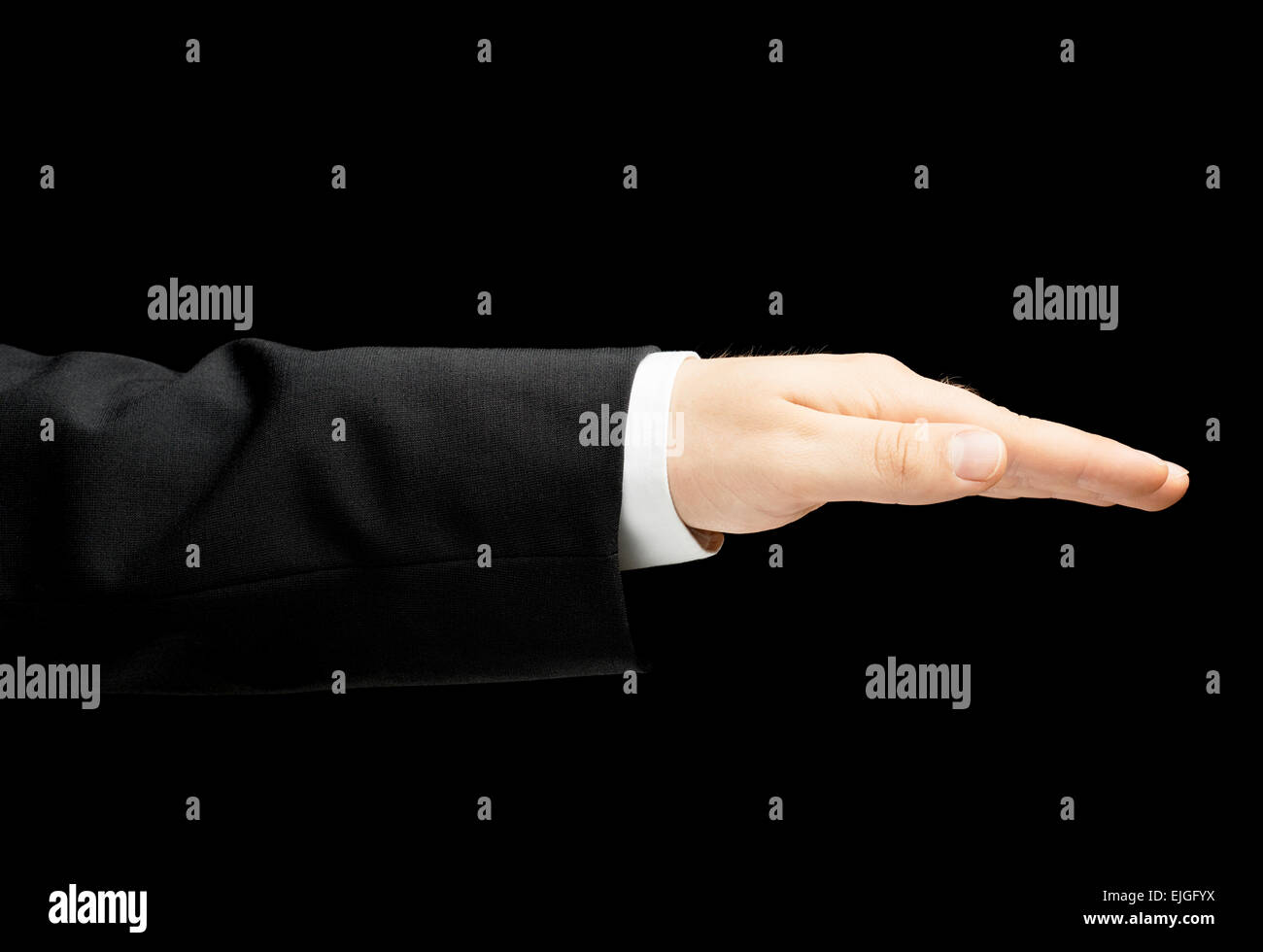 Caucasian male hand in a business suit isolated Stock Photo - Alamy