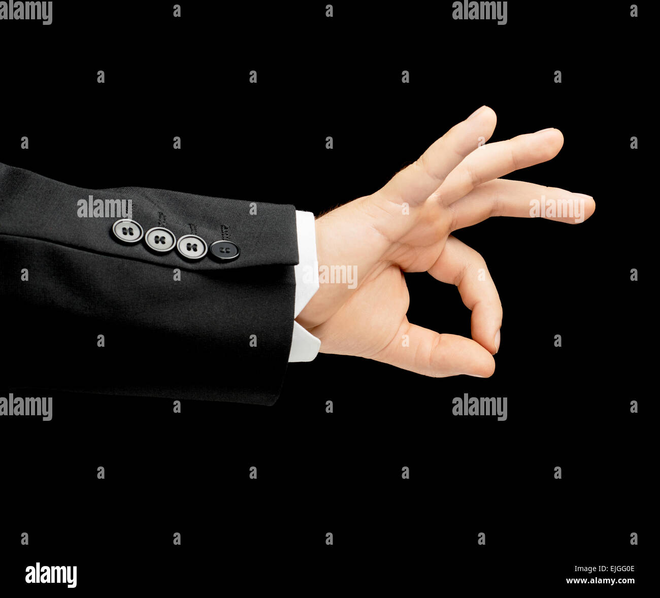 Caucasian male hand in a business suit isolated Stock Photo - Alamy