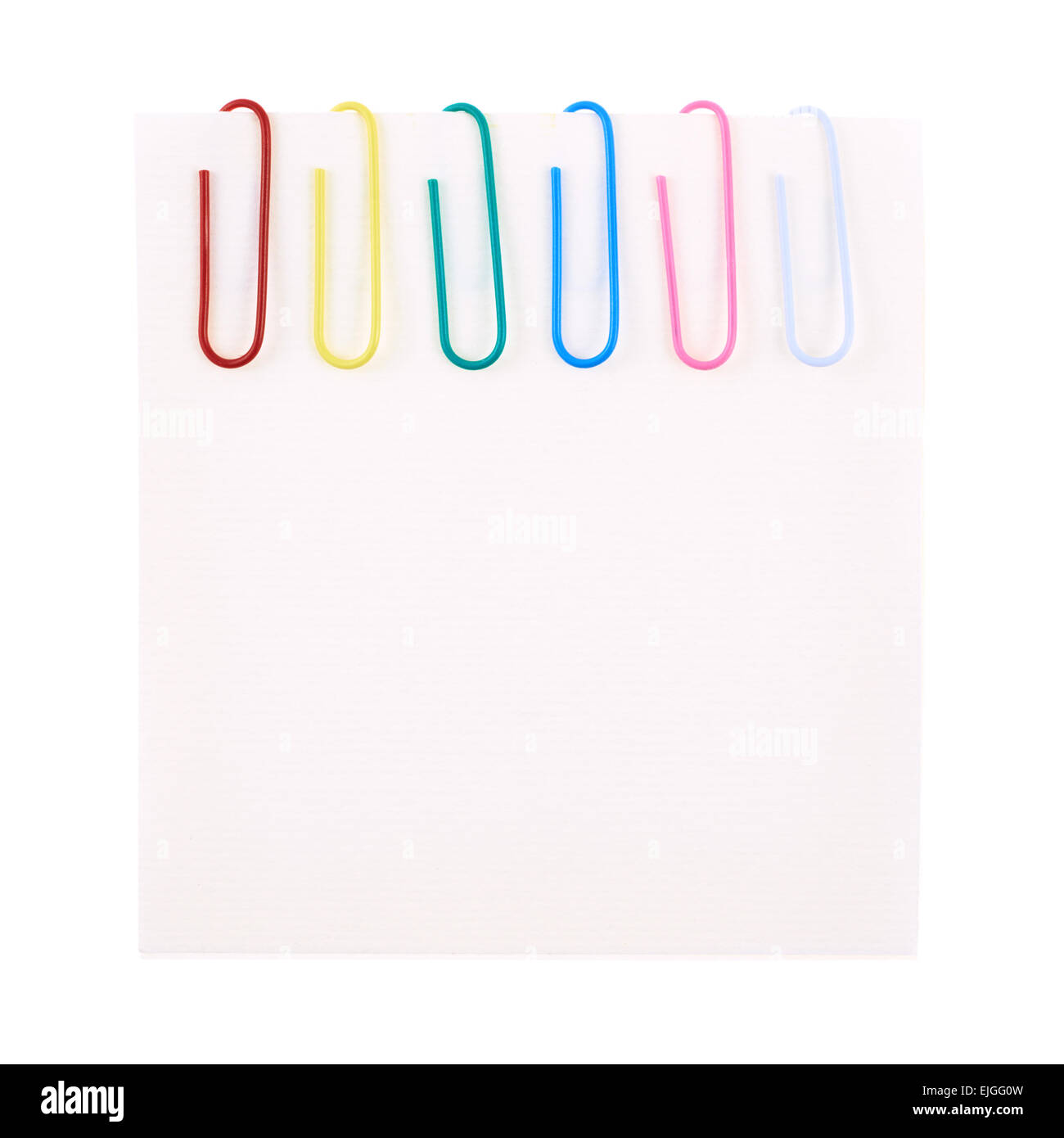 Six paper clips clipped to a paper Stock Photo - Alamy