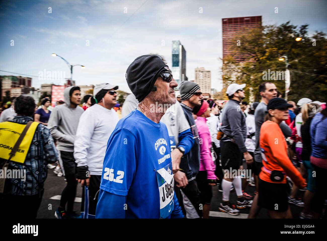 Chicago Marathon runners completed the 2012 Chicago Marathon Stock ...
