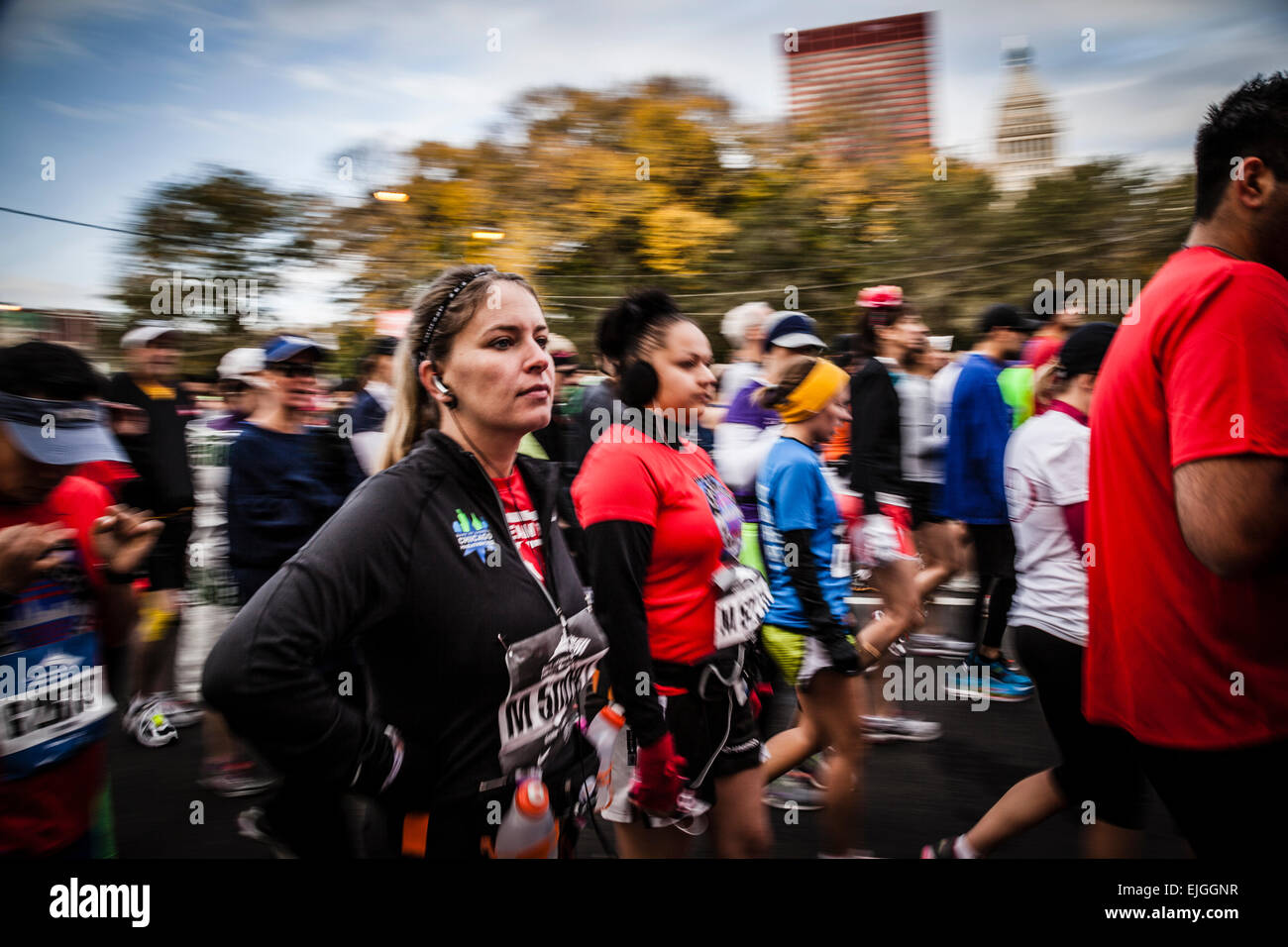 Chicago Marathon runners completed the 2012 Chicago Marathon Stock ...