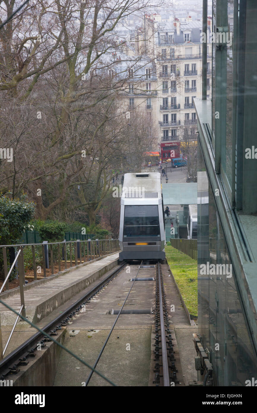 Funicular railway, Montmartre, Paris, France Stock Photo - Alamy