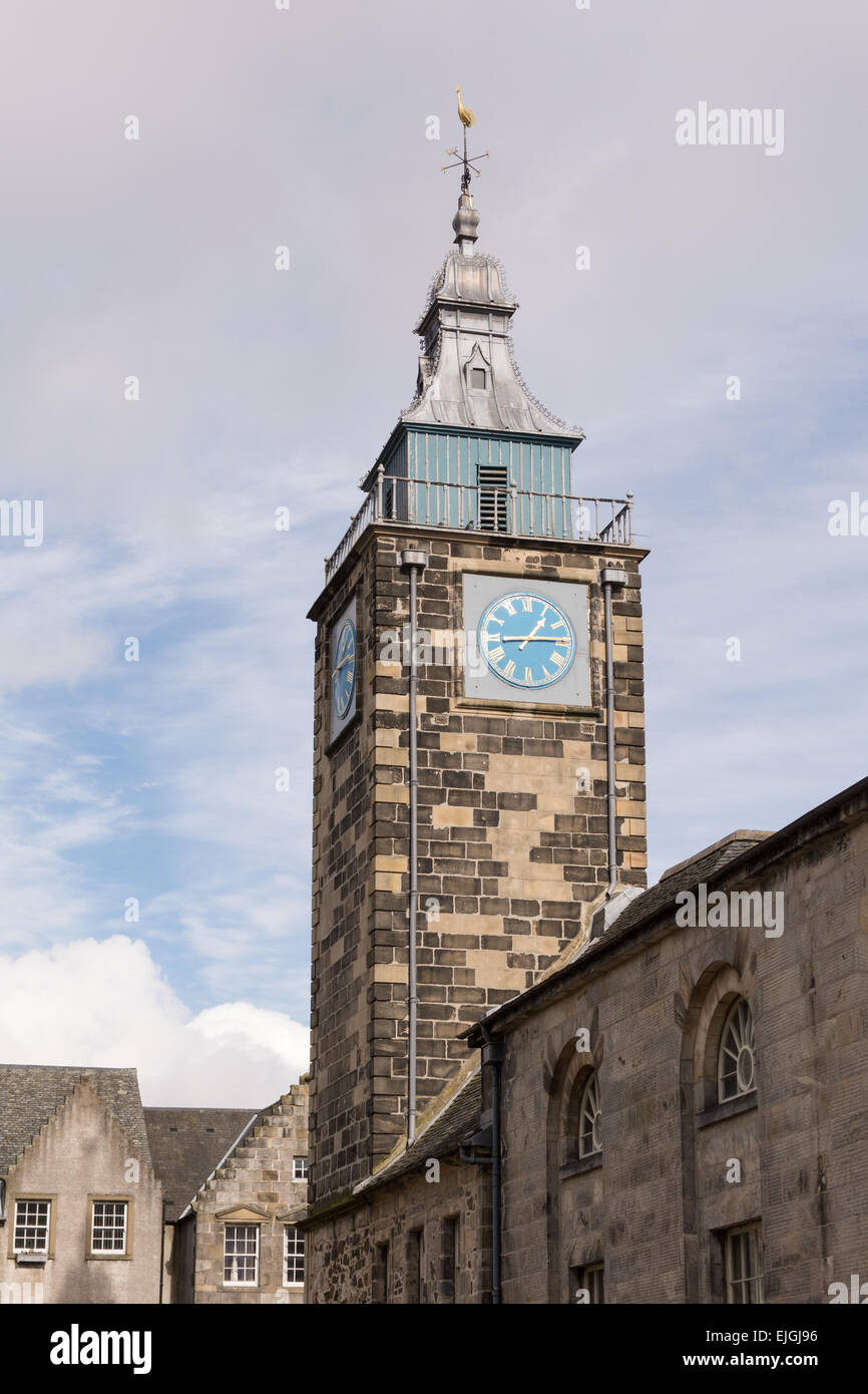 The Blue clock tower of the Tolbooth building, Old Town, Stirling - The ...