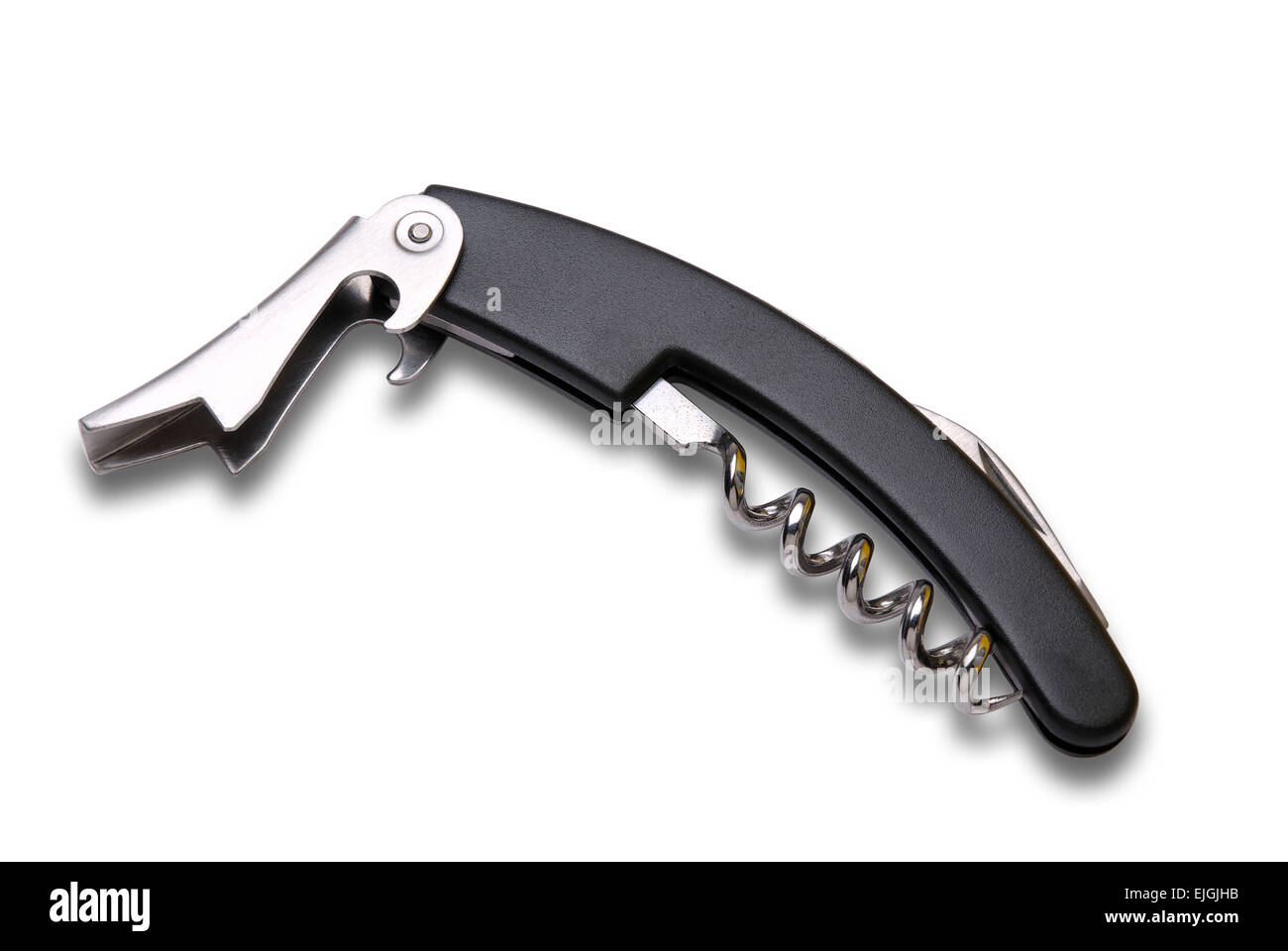 Barman corkscrew and bottle opener closeup Stock Photo - Alamy