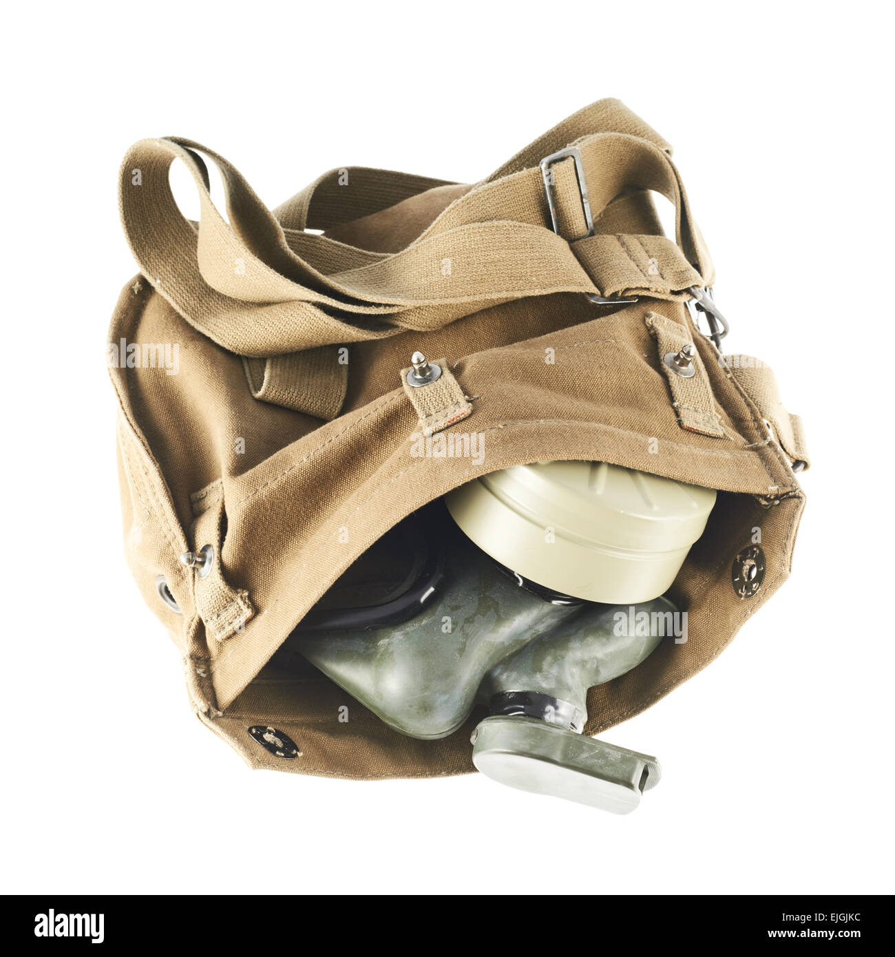 Brown army shoulder bag isolated Stock Photo - Alamy