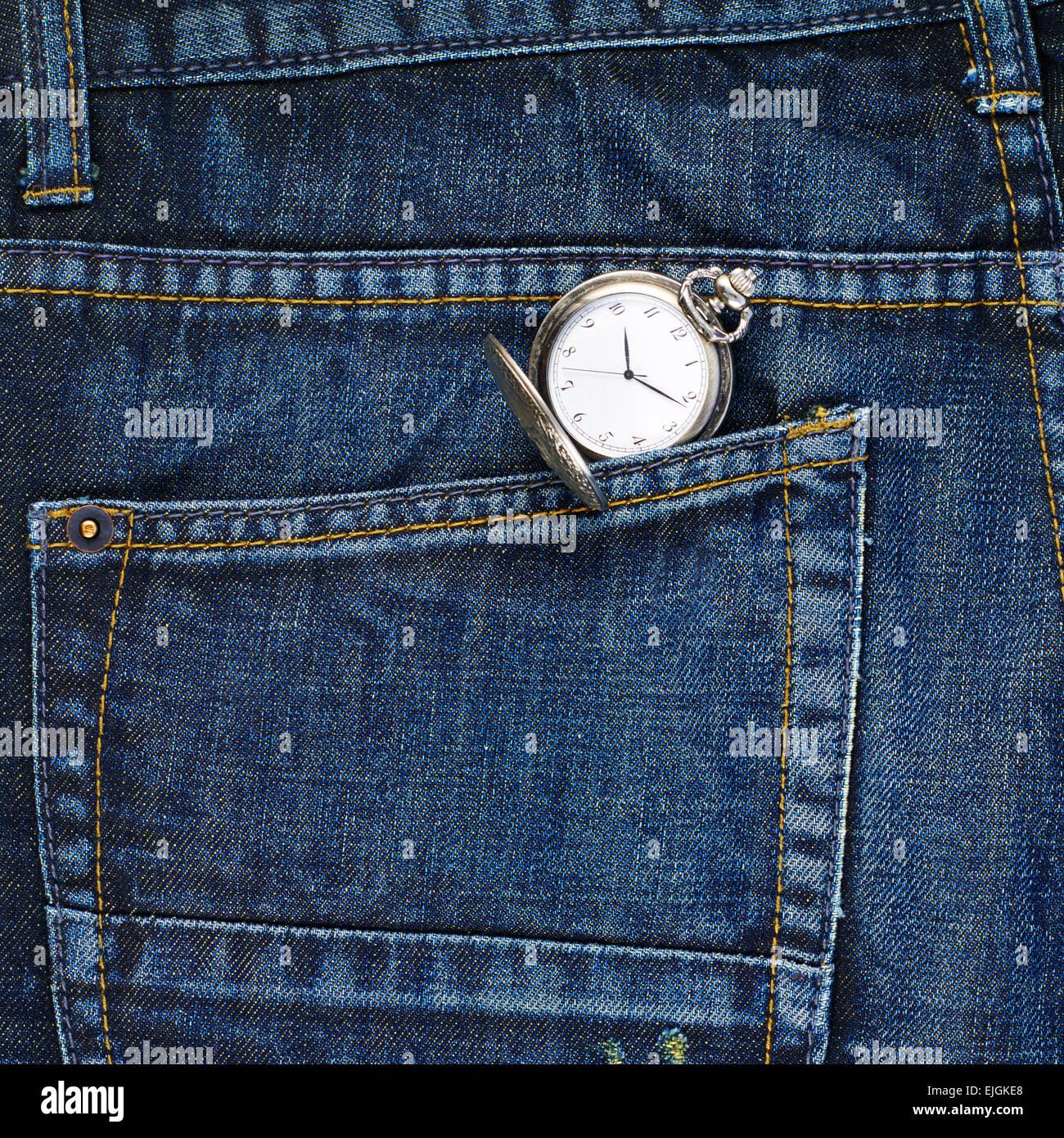 Pocket watch in a back pocket of a jeans Stock Photo - Alamy