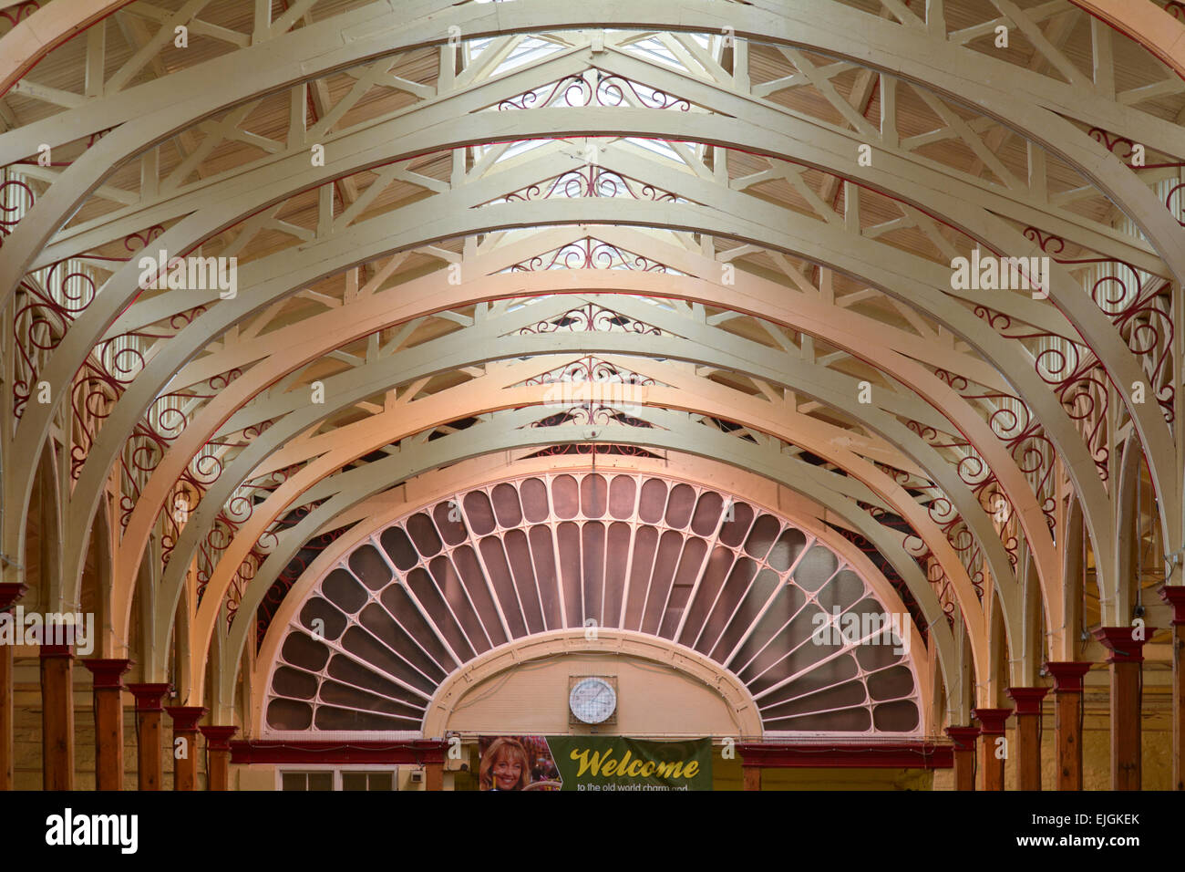 The roof of the Pannier Market on Butchers Row, Barnstaple, Devon ...