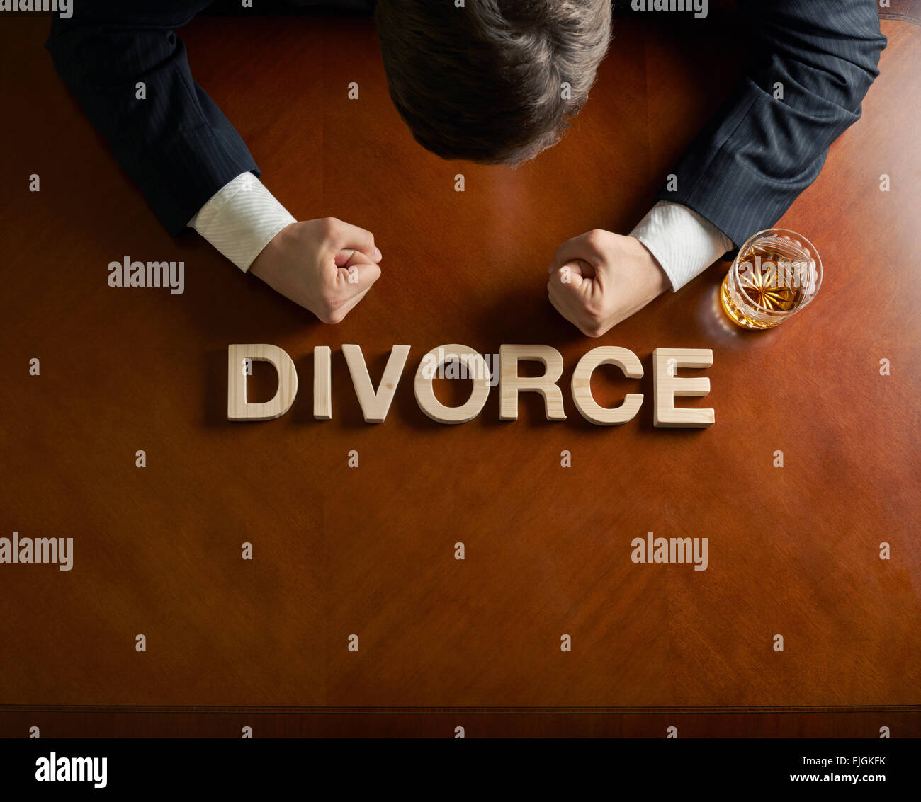Word Divorce and devastated man composition Stock Photo - Alamy