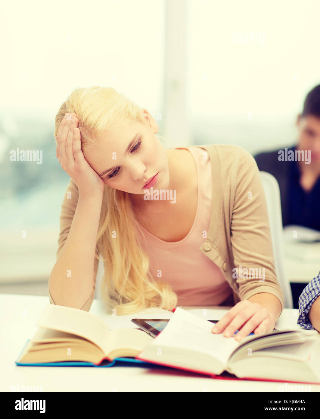 Student stress computer books hi-res stock photography and images - Alamy