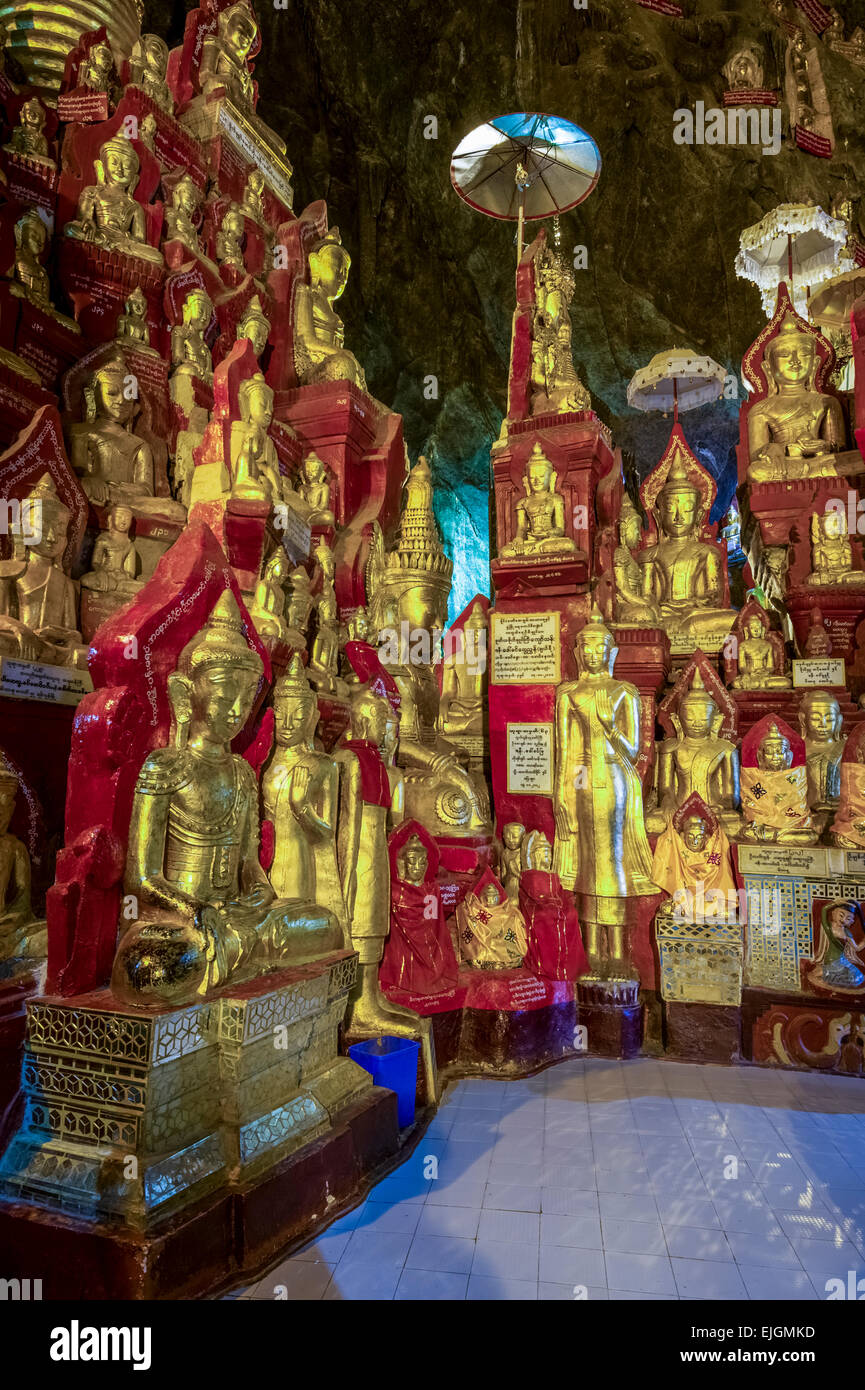 Buddha images in the Temple Caves of Shwe Oomin Stock Photo - Alamy