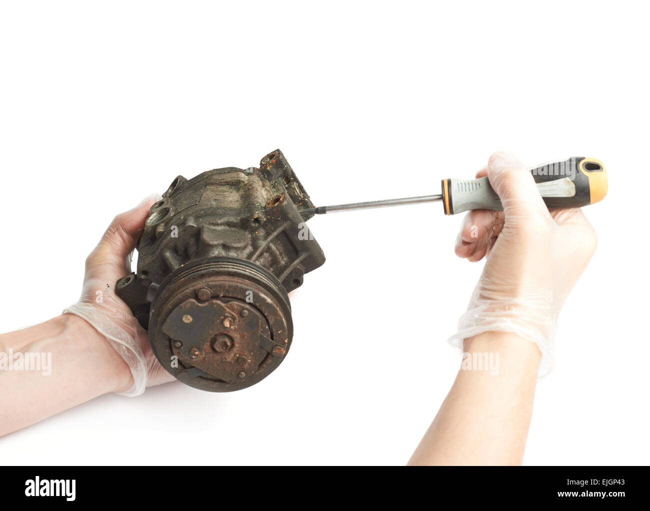 Disassembly of engine mechanism element isolated Stock Photo - Alamy