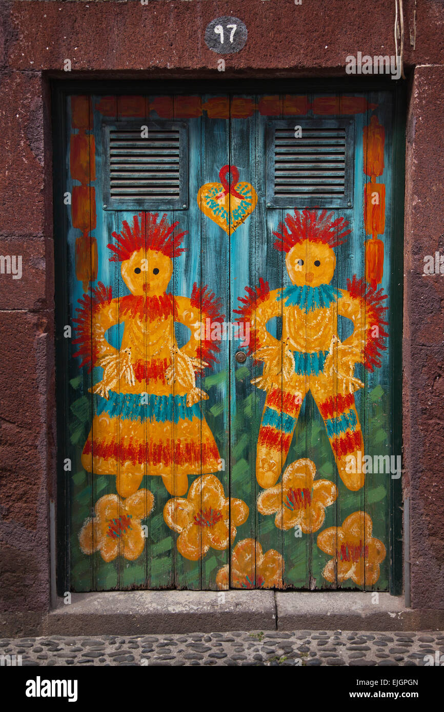 Number 97 door in Funchal Madeira Portugal Stock Photo - Alamy
