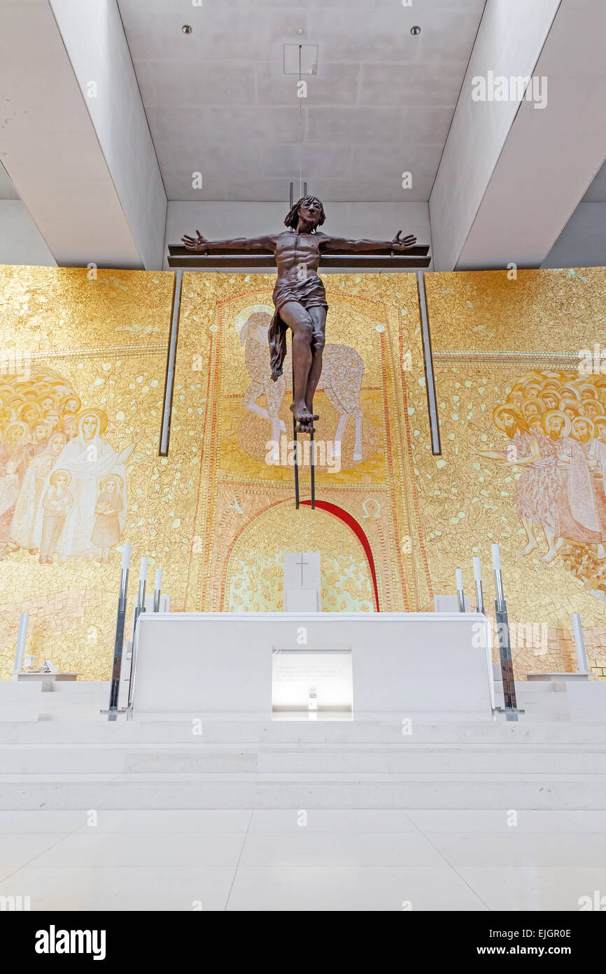 Sanctuary of Fatima, Portugal. Basilica of Most Holy Trinity altar ...