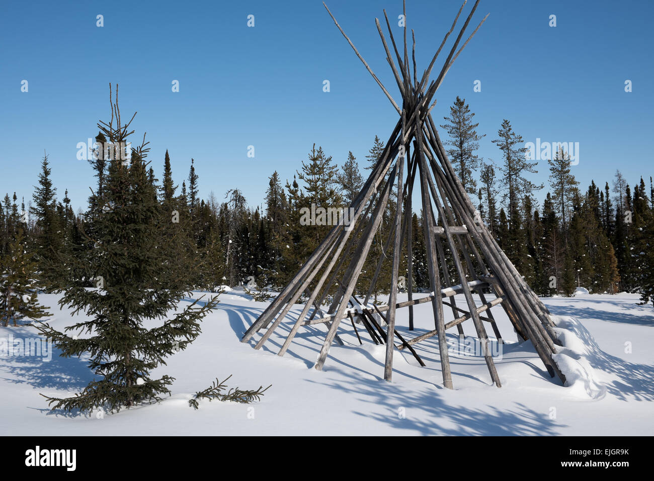 Tepee Cree Native territory, Northern James Bay, Quebec Stock Photo - Alamy