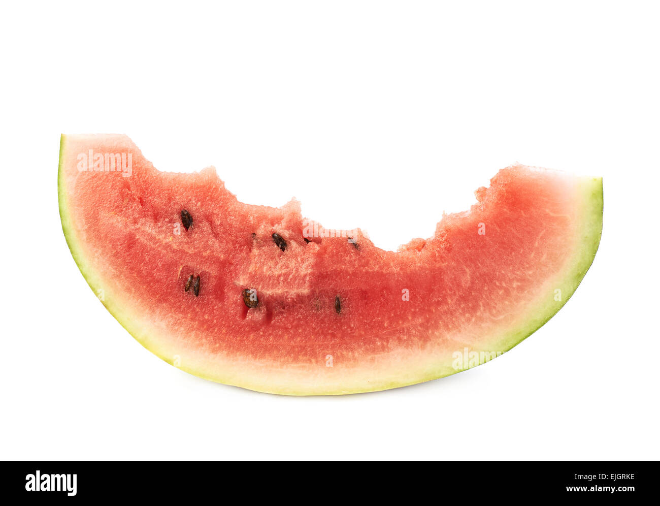 Bitten watermelon piece slice, isolated Stock Photo - Alamy