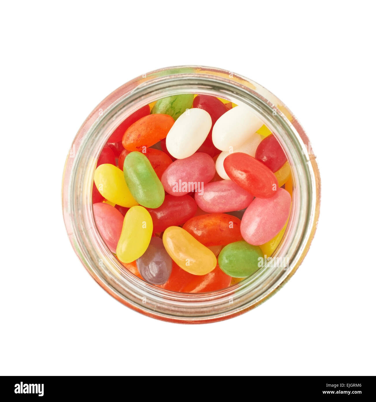 Jar full of jelly bean candies isolated Stock Photo - Alamy