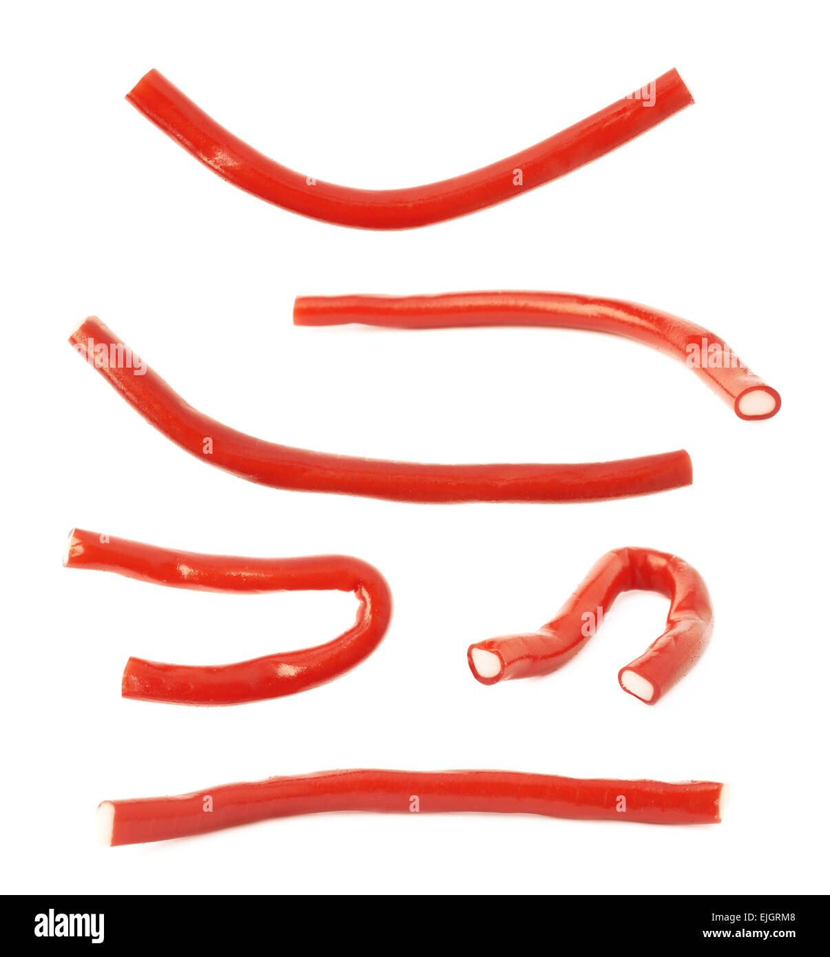 Red chewing stick candy isolated Stock Photo - Alamy