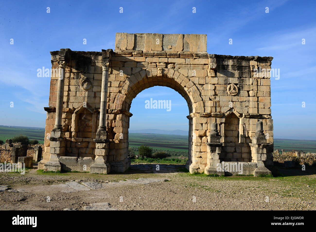 Volubilis - ruins of historical city from age of roman empire Stock ...