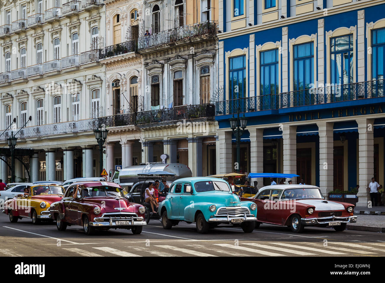 Old cars on the Prado Stock Photo - Alamy